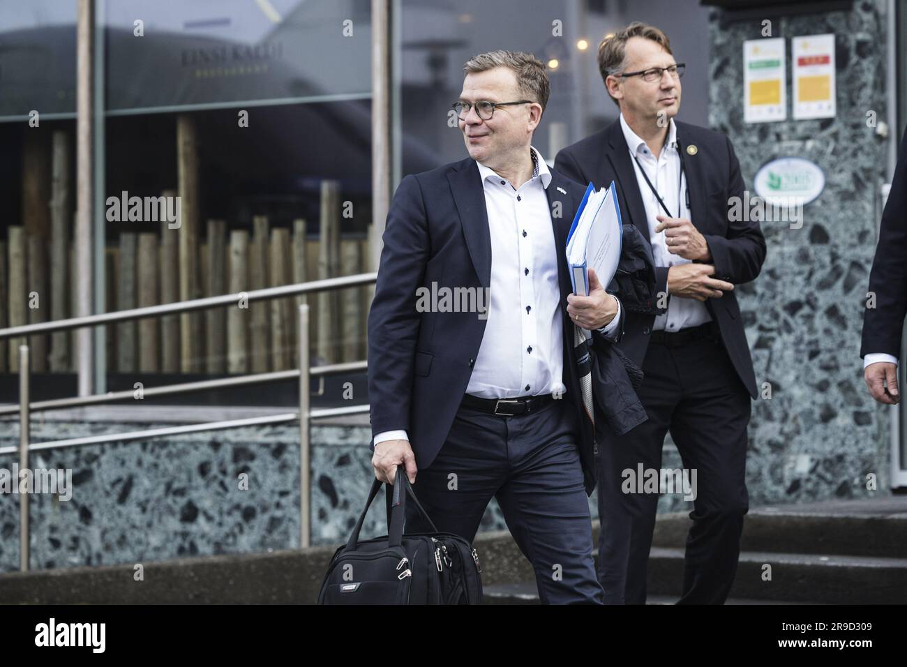 Prime Minister Petteri Orpo of Finland arrives to the annual summer meeting of the Nordic Prime ...