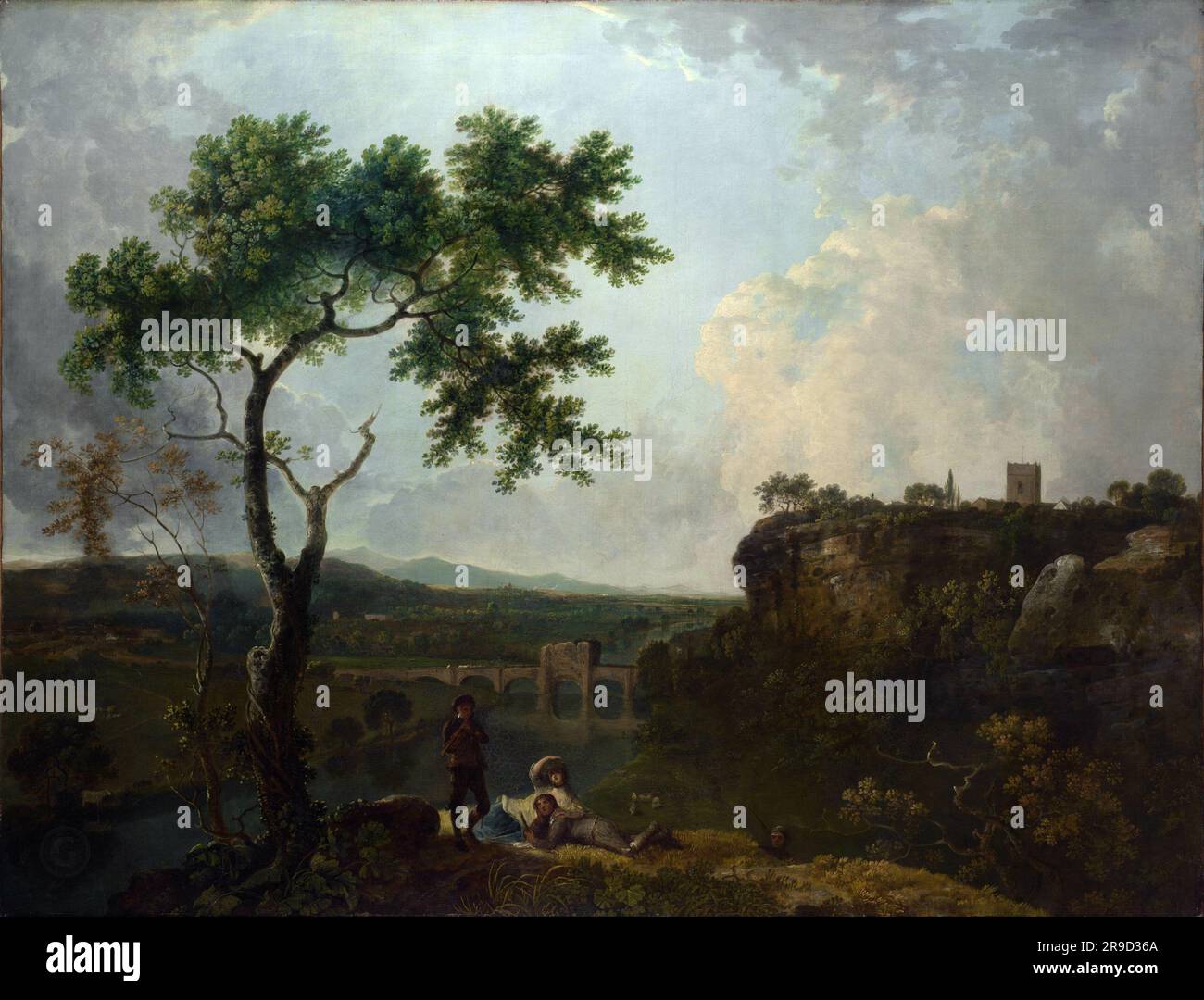 Richard Wilson - Holt Bridge on the River Dee before 1762 Stock Photo ...