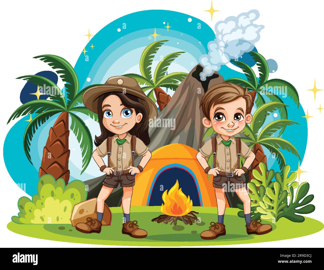 People camping at campsite illustration Stock Vector Image & Art - Alamy