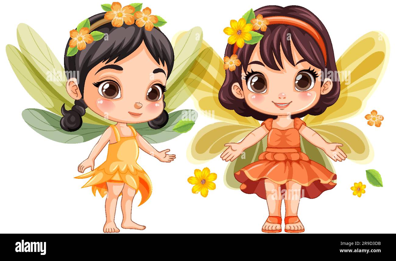 Cute fantasy fairy cartoon character illustration Stock Vector Image ...