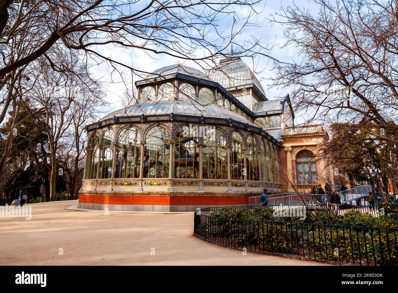 Madrid, Spain - FEB 16, 2022: El Palacio de Cristal, The Glass Palace ...