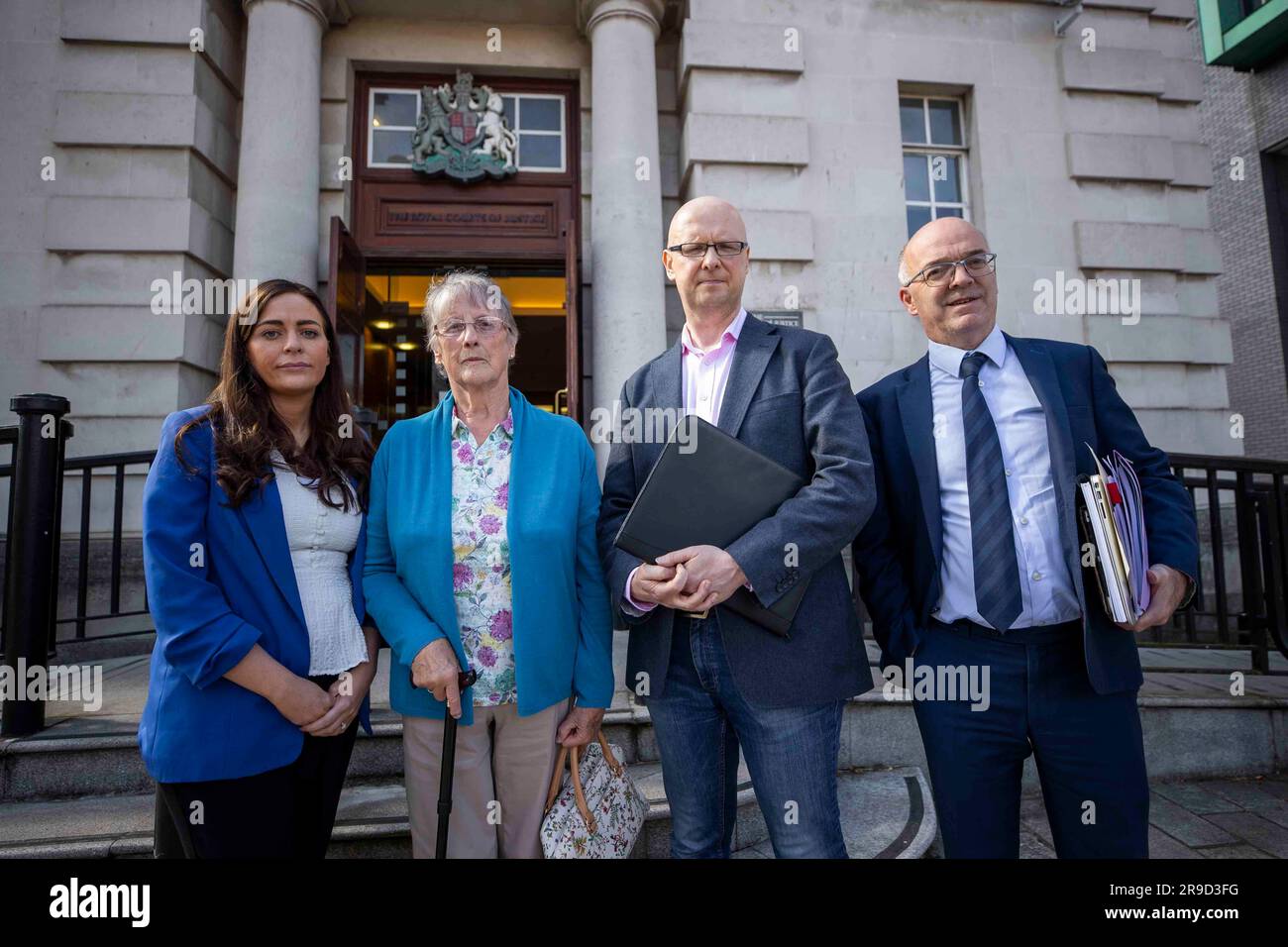 (left to right) Sinn Fein MP Orfhlaith Begley, Patsy Kelly's widow ...