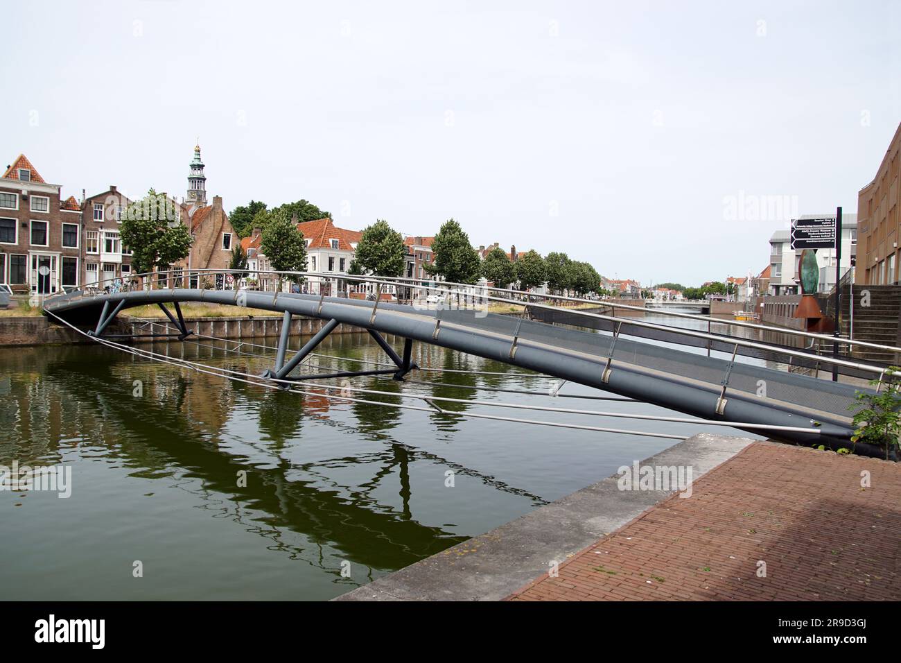 Pedestrian bridge called Sint Jansbrug from the Kousteensedijk car park ...