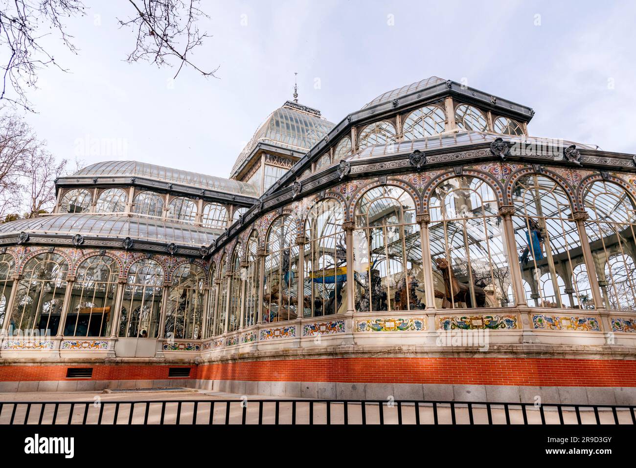 Madrid, Spain - FEB 16, 2022: El Palacio de Cristal, The Glass Palace ...