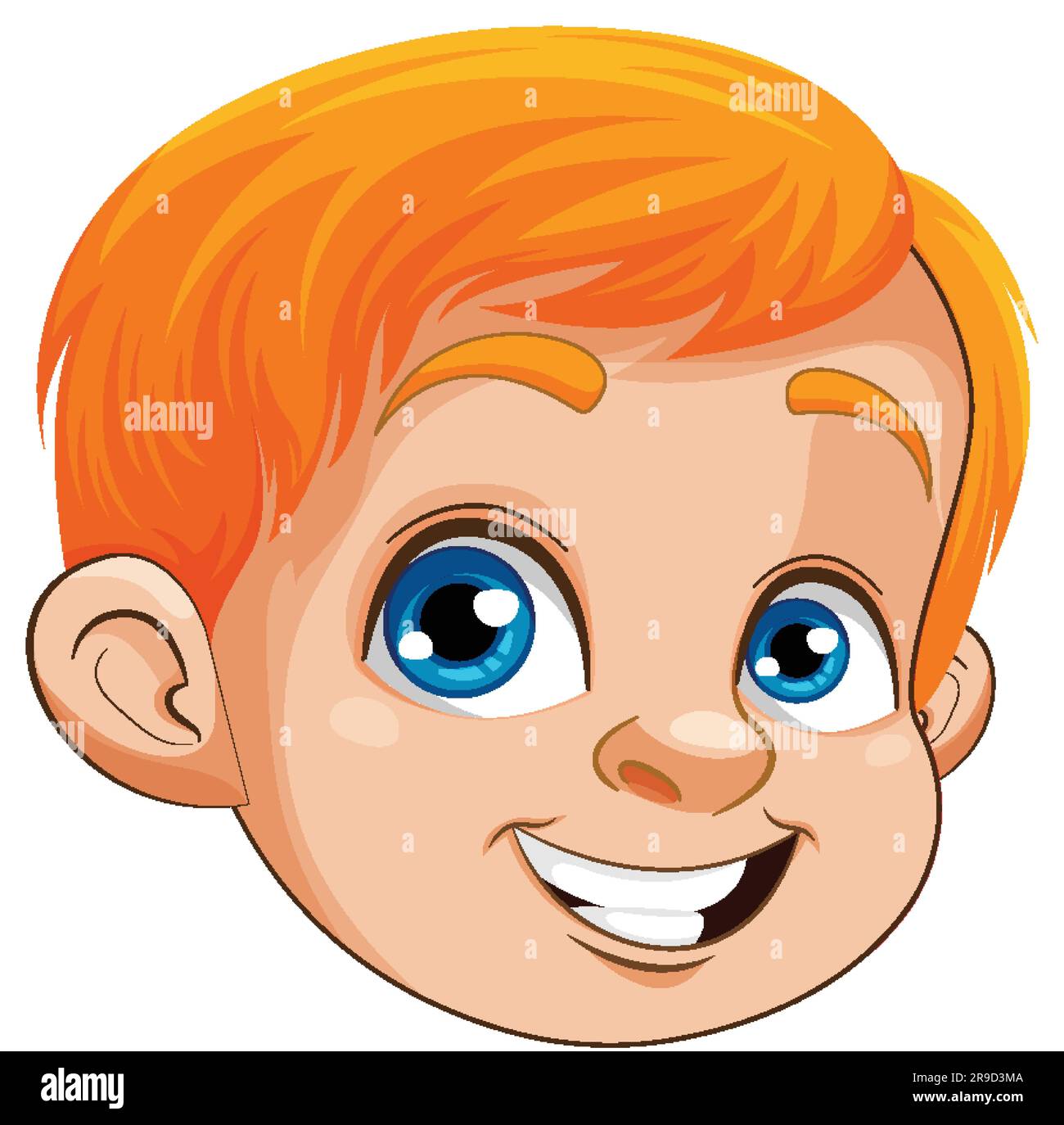 Cheerful Boy Head Vector illustration Stock Vector Image & Art - Alamy