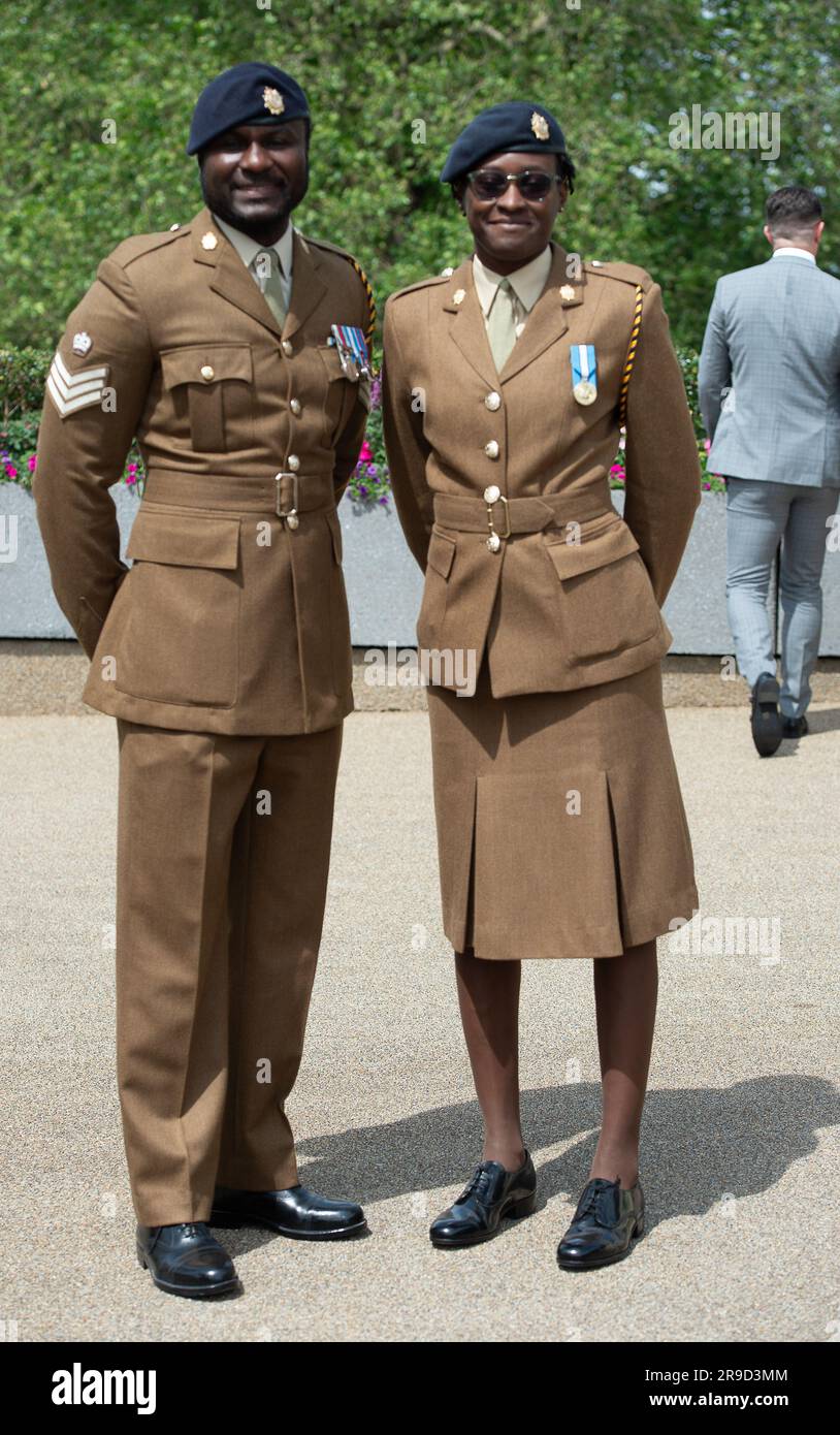 Ascot, Berkshire, UK. 23rd June, 2023. Military personnel attend Armed ...
