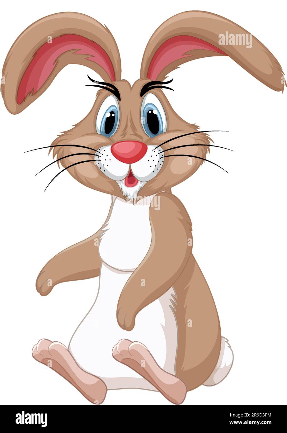 Adorable Brown Rabbit Standing Up illustration Stock Vector Image & Art ...