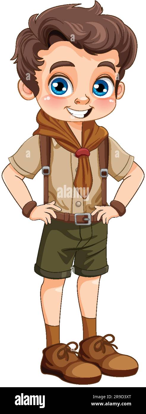 Scout Boy Cartoon Character illustration Stock Vector Image & Art - Alamy