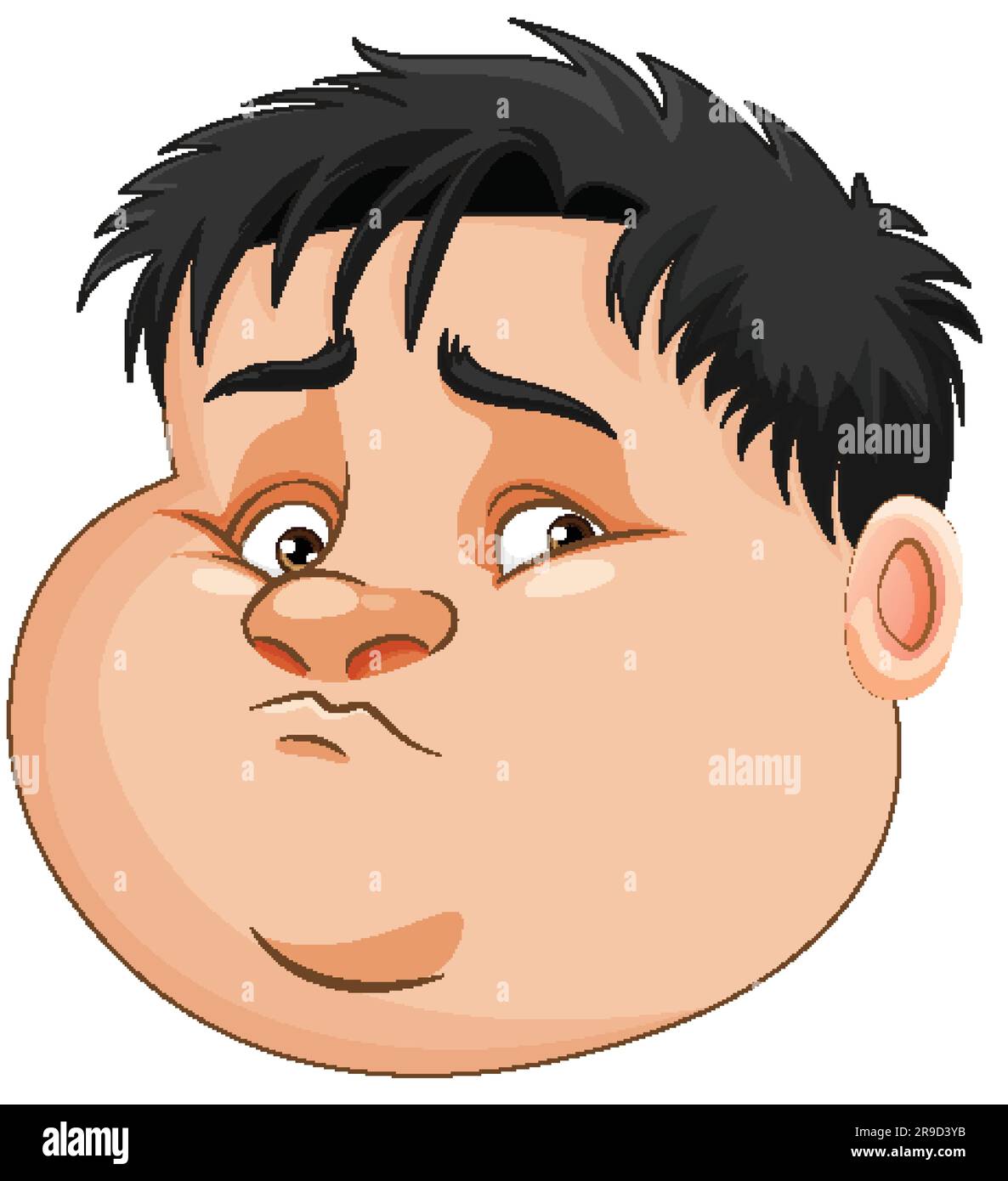 Face of fat boy cartoon illustration Stock Vector Image & Art - Alamy