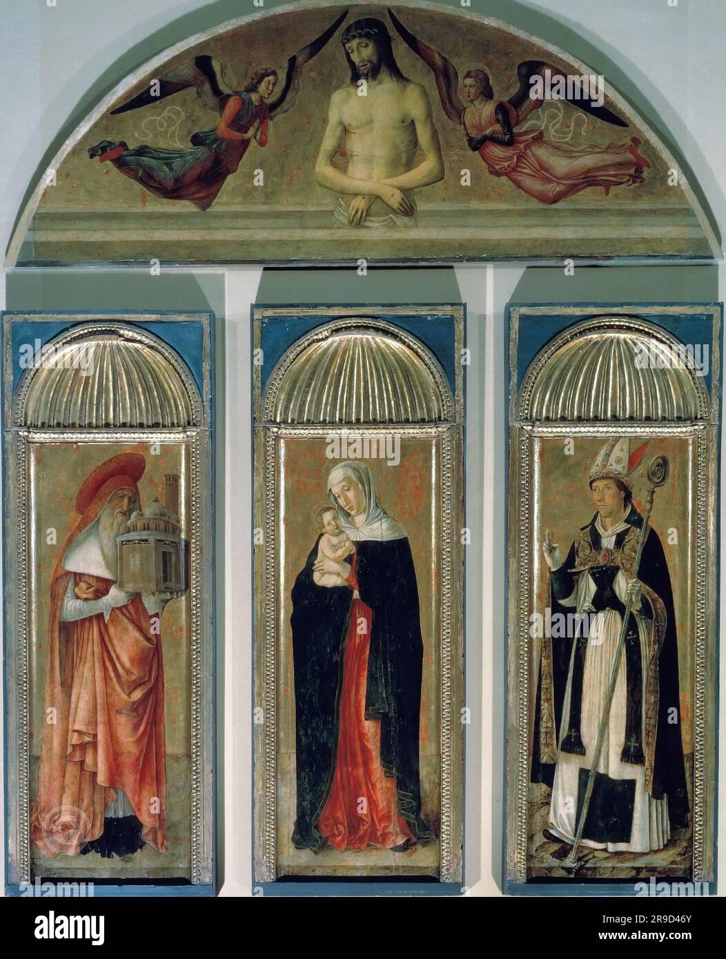 Giovanni Bellini – Madonna Triptych (Mary and Child and the Saints Hieronymus and Ubaldus. in ...
