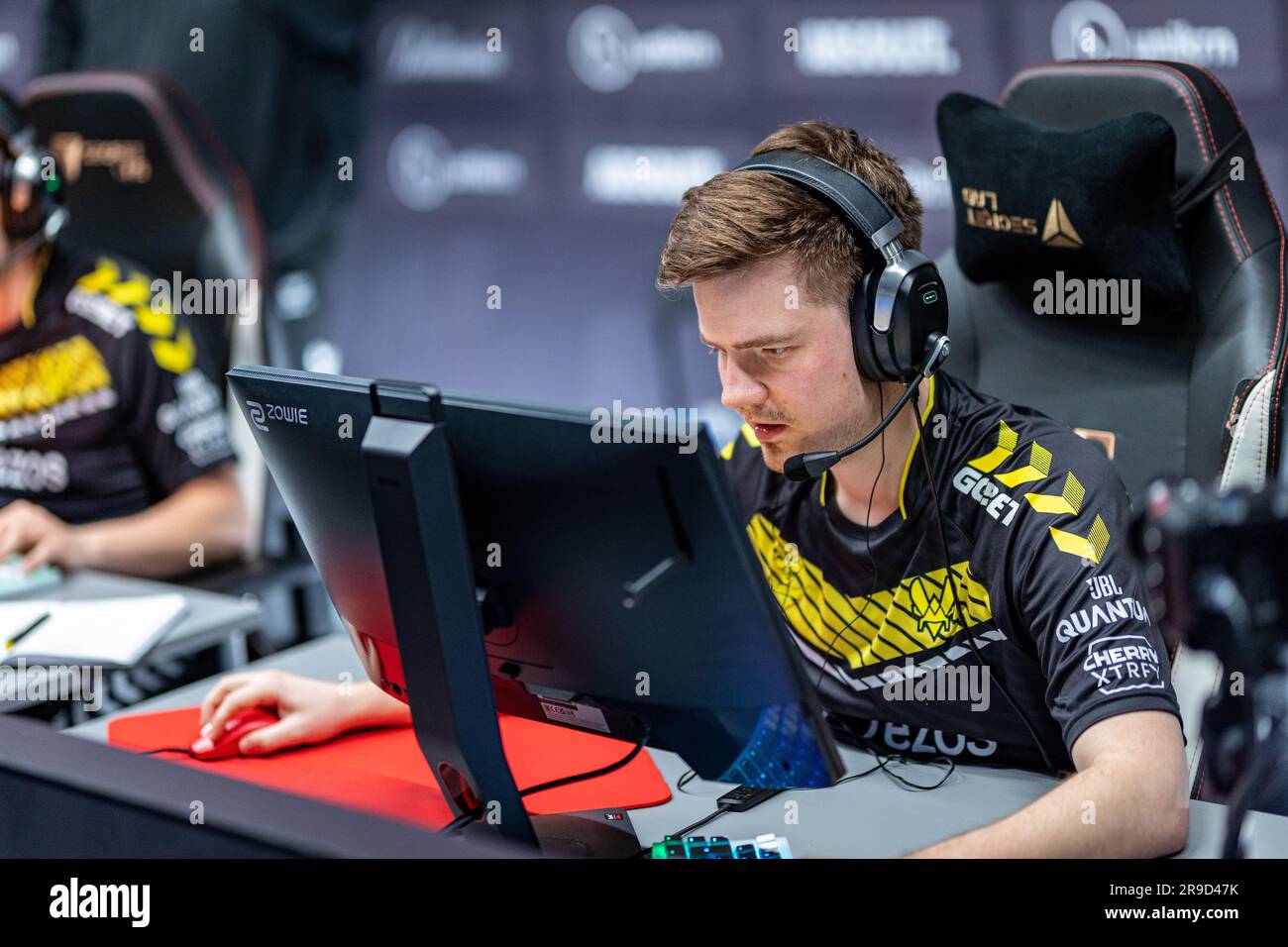 the players from the esport team vitality, in the BLAST Studio. In ...