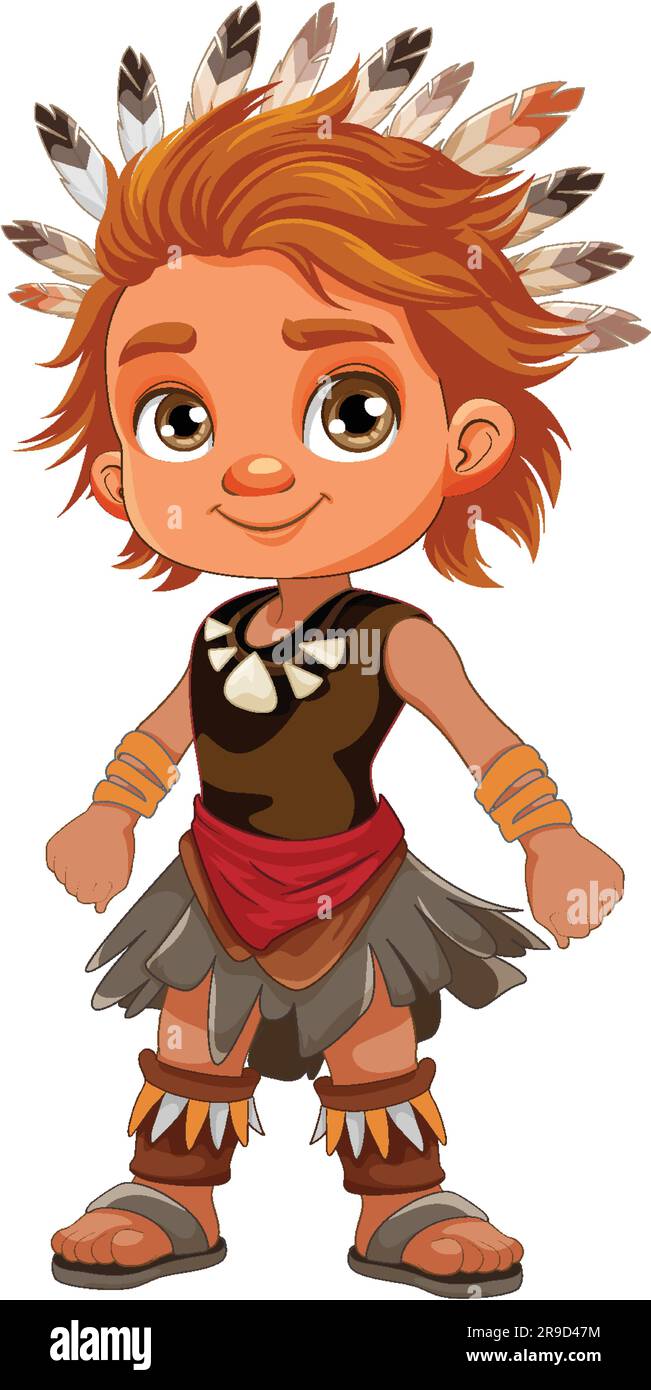 Male Native American cartoon character illustration Stock Vector Image ...