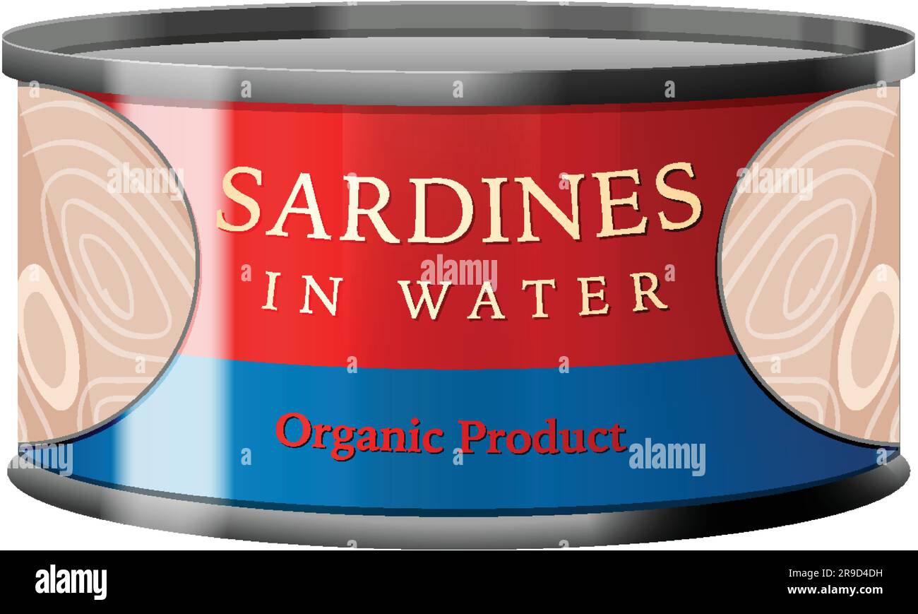 Sardines Fish in Tin Can Vector illustration Stock Vector Image & Art ...
