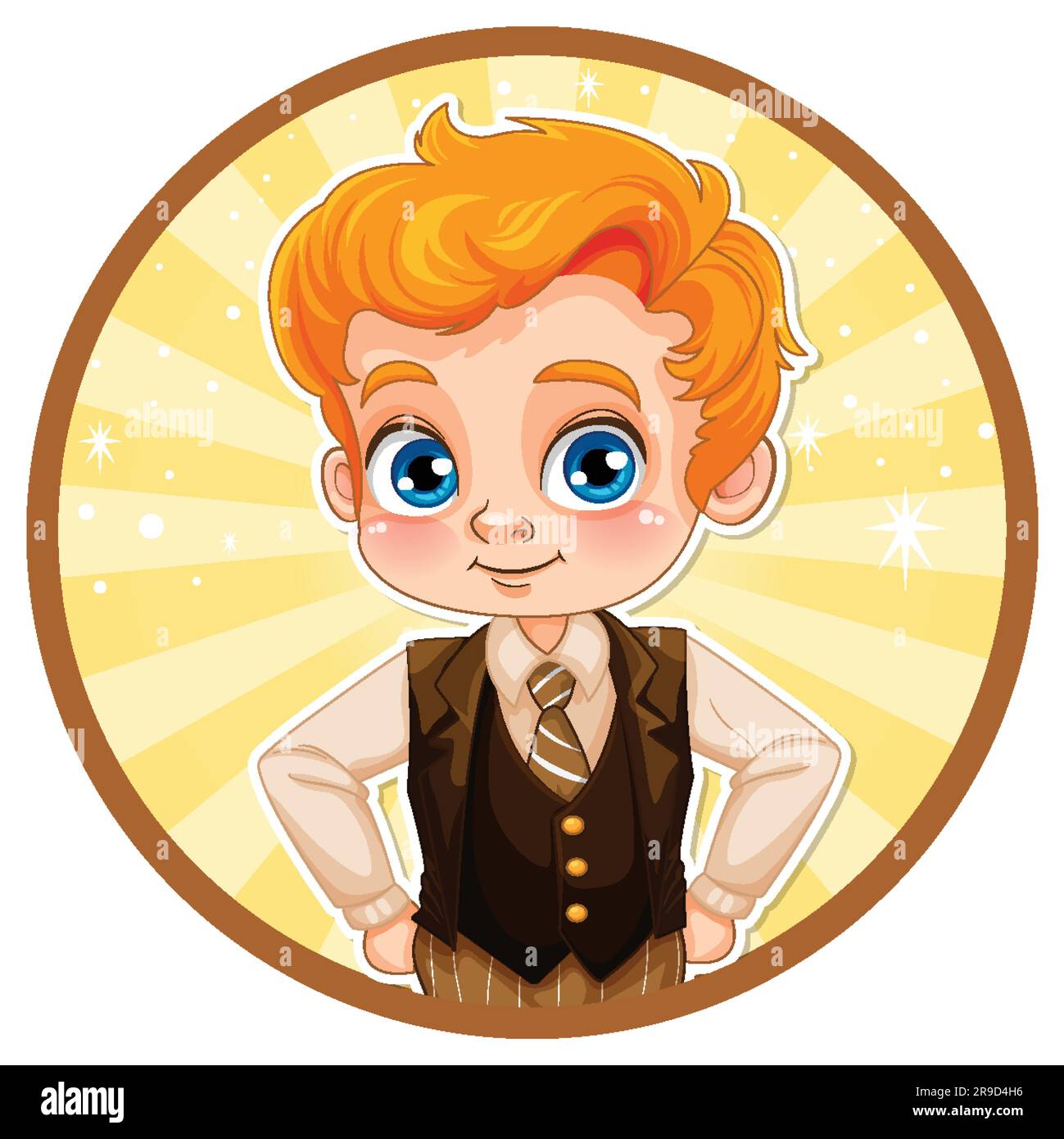 Cute boy student in school uniform profile logo illustration Stock ...