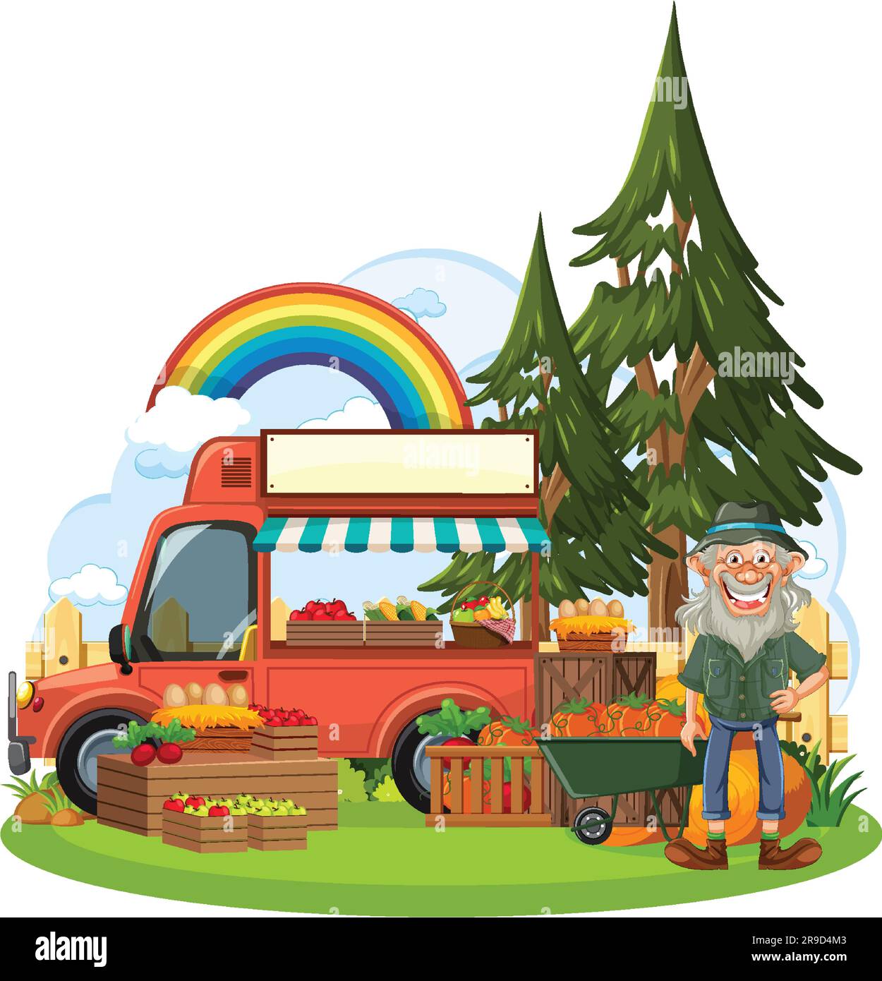 Farm scene old farmer Cut Out Stock Images & Pictures - Alamy