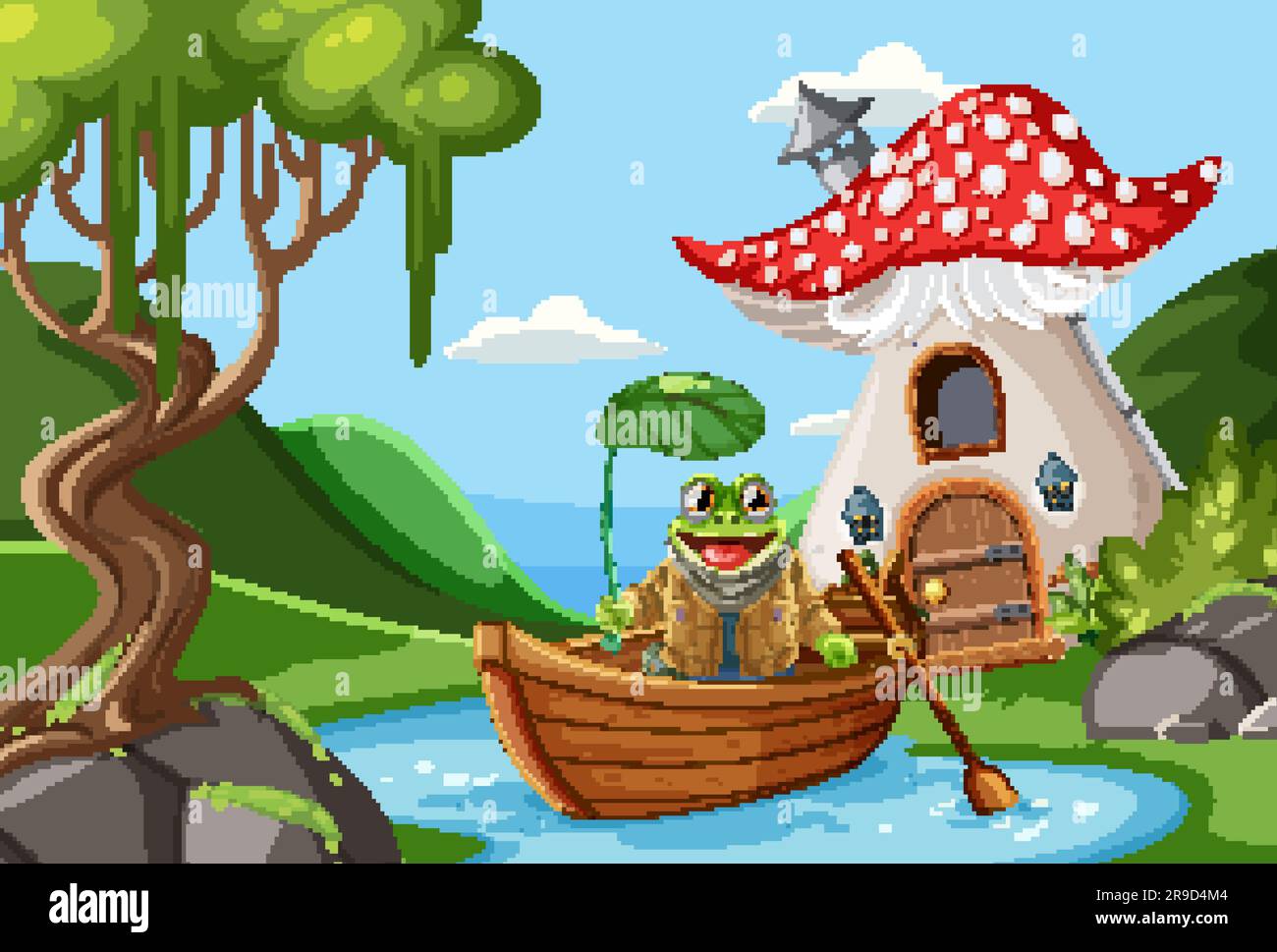 Frog picture in forest Stock Vector Images - Alamy