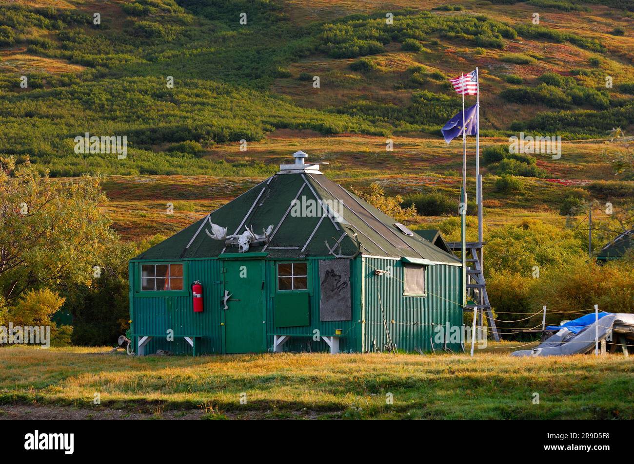 Aircraft maintenance building on Kulik River, Alaska Stock Photo - Alamy