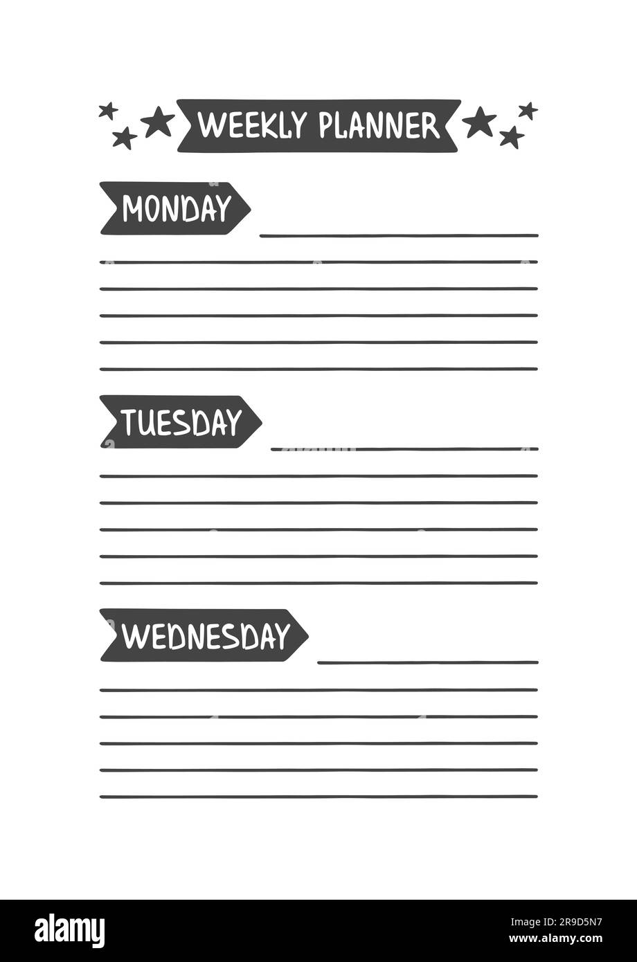 Weekly Planner. Vector Template for Agenda, Planner and Other ...