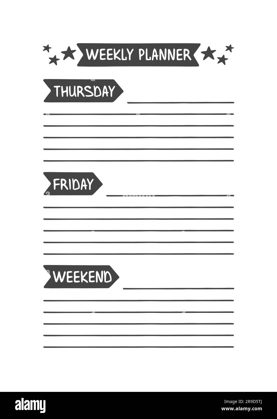 Weekly Planner. Vector Template for Agenda, Planner and Other ...