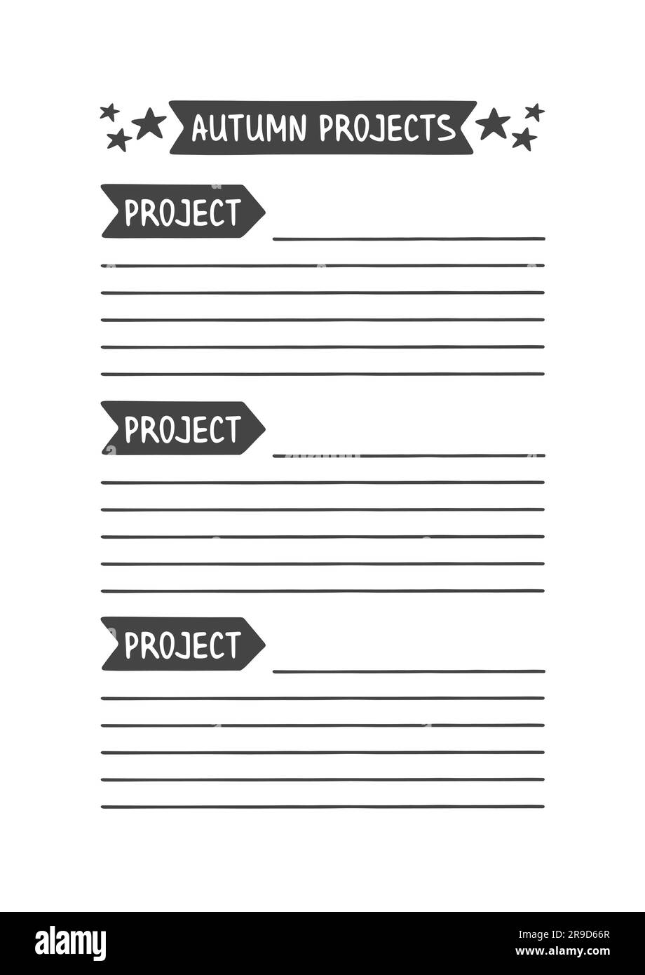 Autumn Project. Vector Template for Agenda, Planner and Other Stationery. Printable Organizer ...