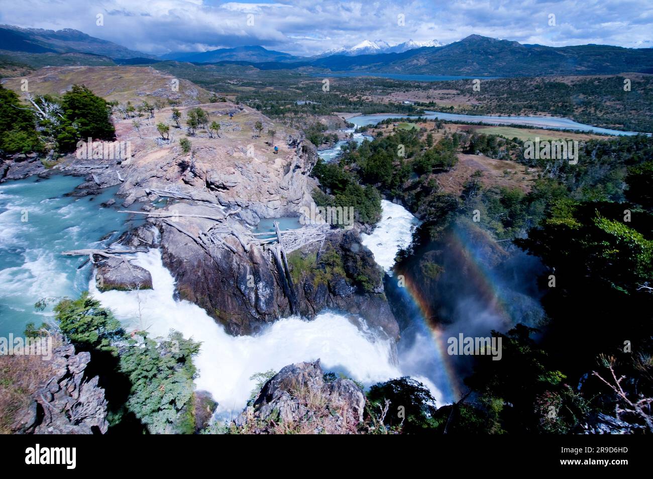 Rio Salto falls, a tributary of the Baker River in Patagonia Stock ...