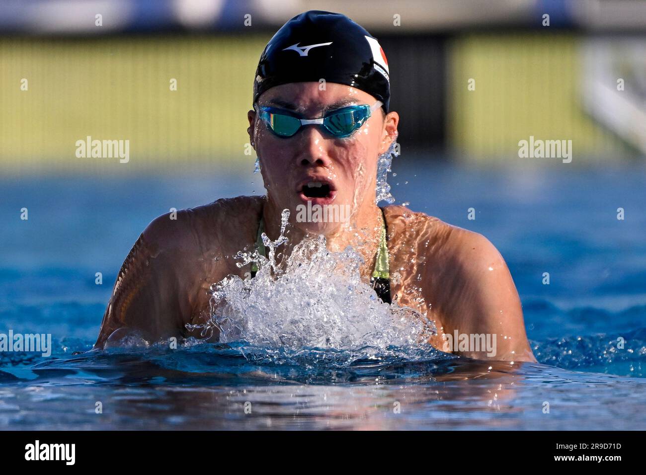 Reona Aoki of Japan competes in the 200m Breaststroke Women Final ...