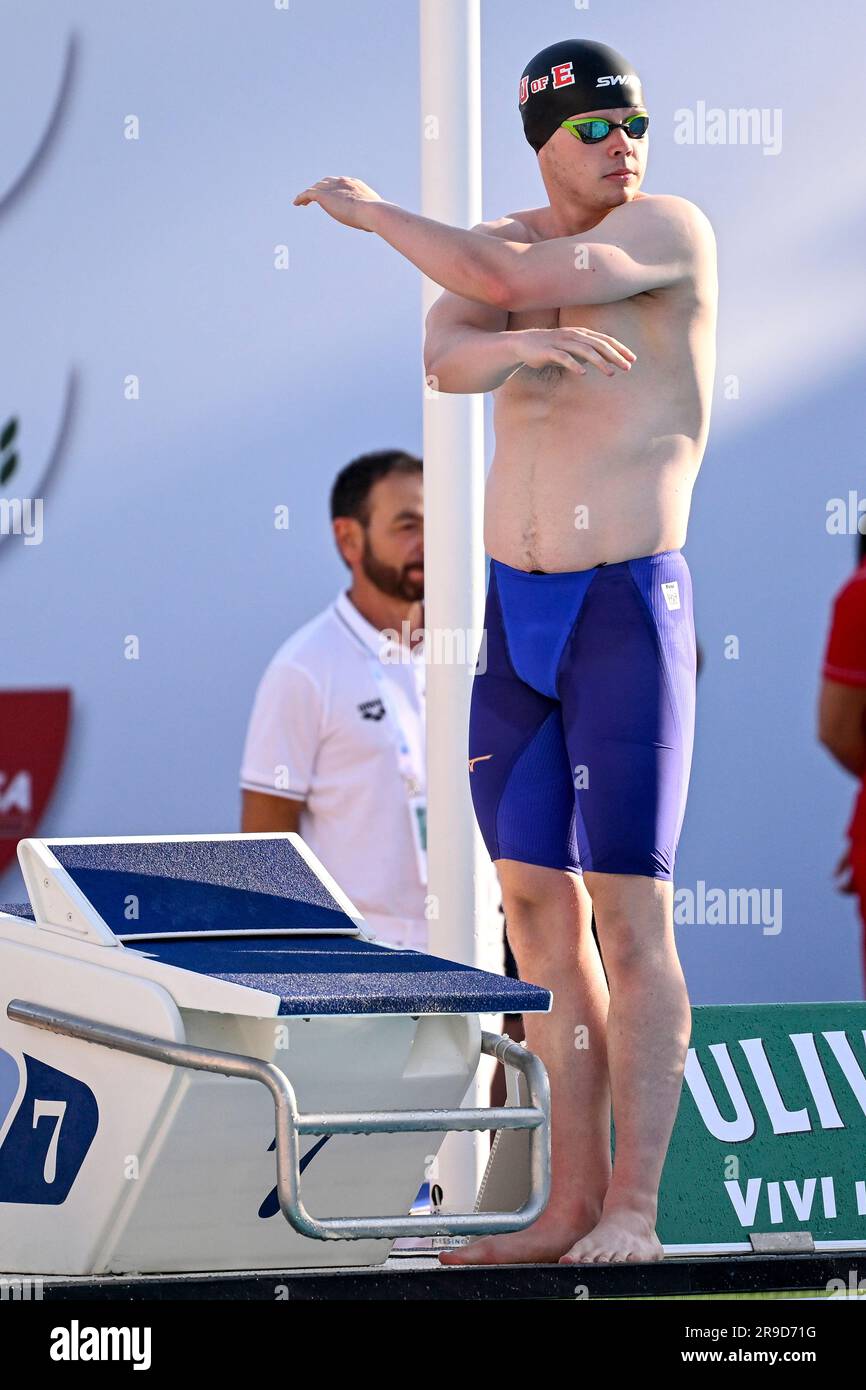 Uiseann Cooke of Ireland prepares to compete in the 200m Breaststroke ...
