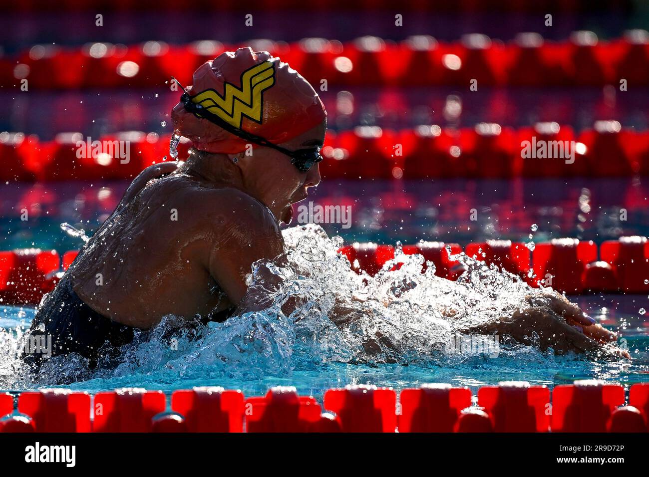 Nika Godun of Russia competes in the 200m Breaststroke Women B Final ...
