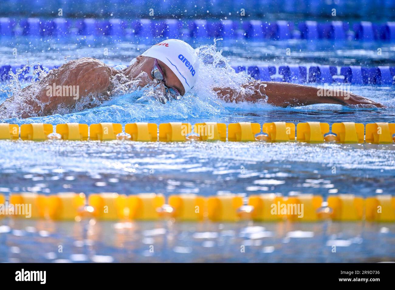 David Popovici of Romania reacts competes in the 200m Freestyle Men ...