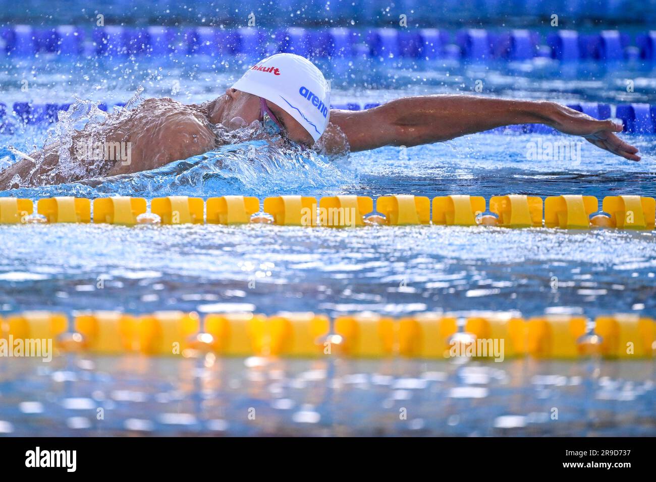 David Popovici of Romania reacts competes in the 200m Freestyle Men ...