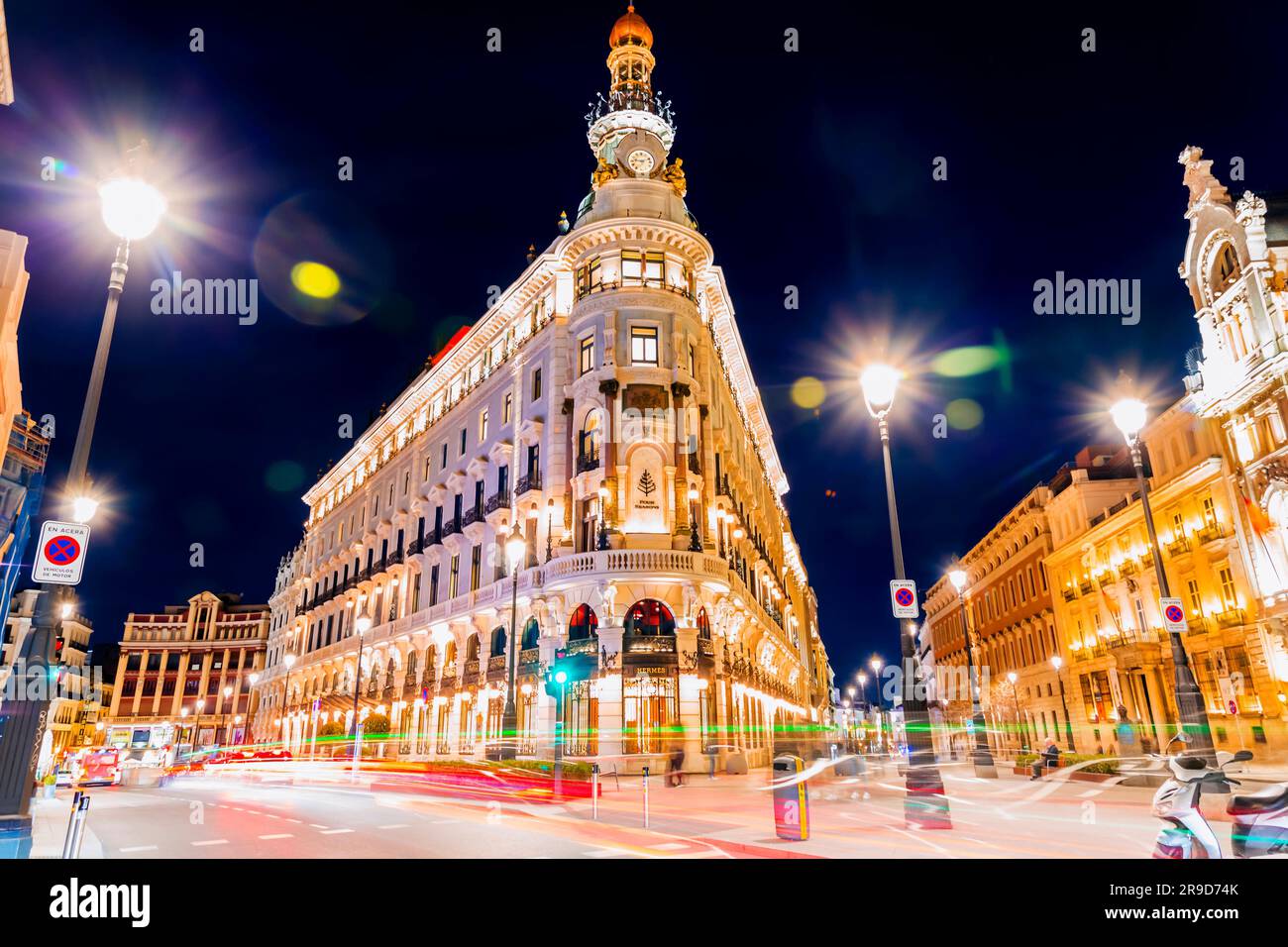 Madrid, Spain - FEB 17, 2022: The Four Seasons Hotel at the Plaza de ...