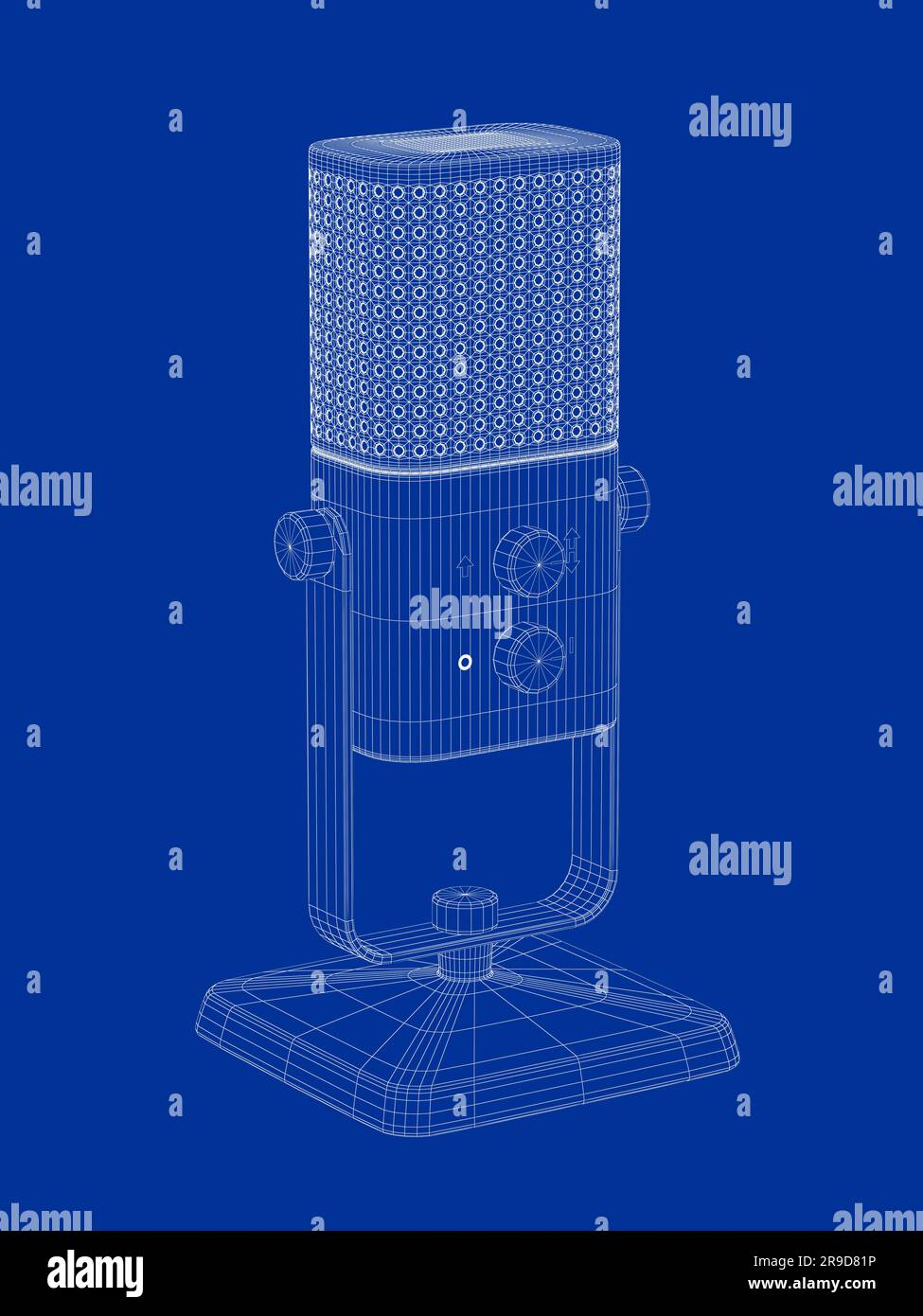 3D wire-frame model of modern studio microphone Stock Photo - Alamy