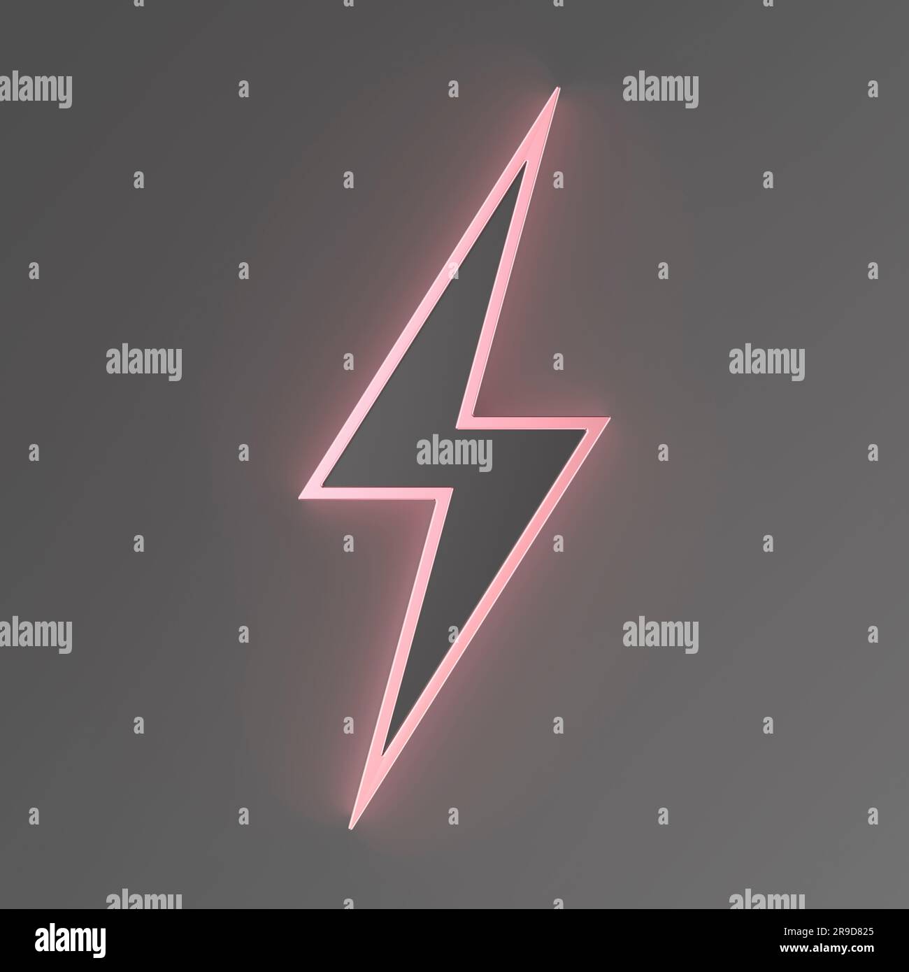 Glowing pink lightning bolt symbol on grey background Stock Photo - Alamy