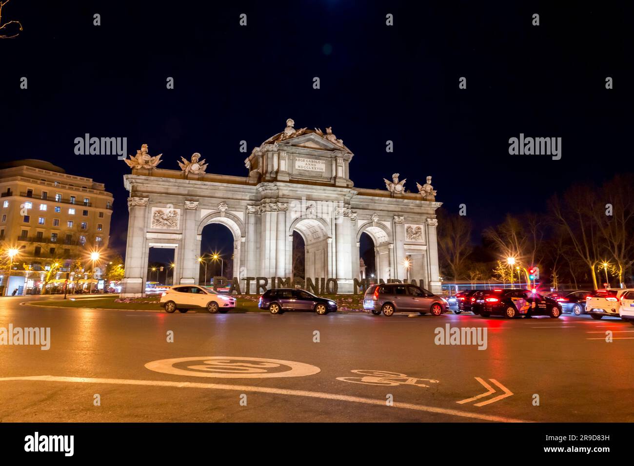 Madrid, Spain-Feb 17, 2022: The Puerta de Alcala is a Neo-classical ...