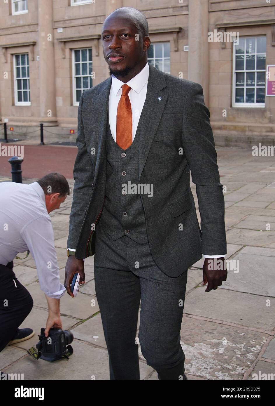 Manchester City footballer Benjamin Mendy arrives at Chester Crown Court, where he is appearing ...