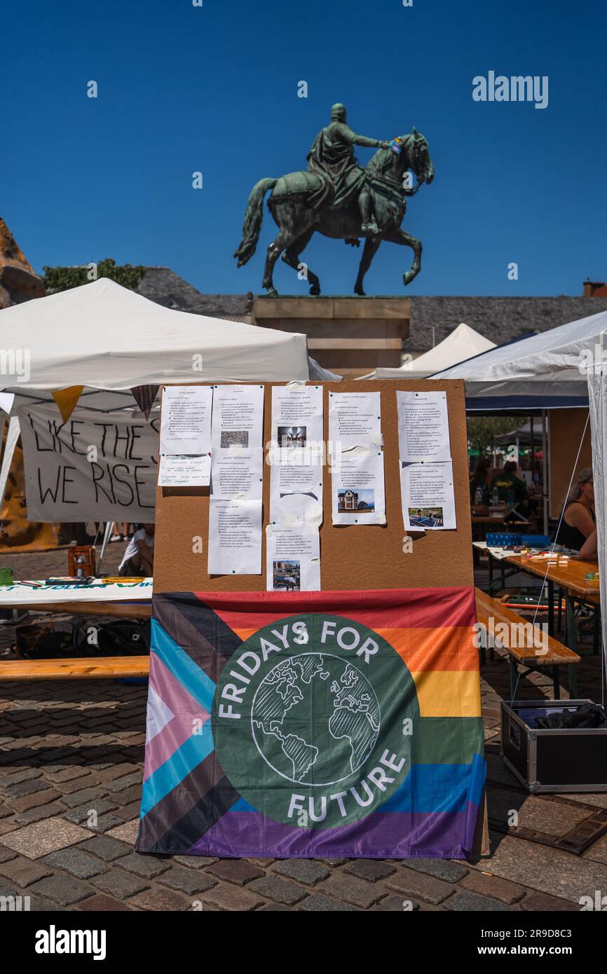 Landau, Germany. 25th June, 2023. Fridays for Future booth with the ...