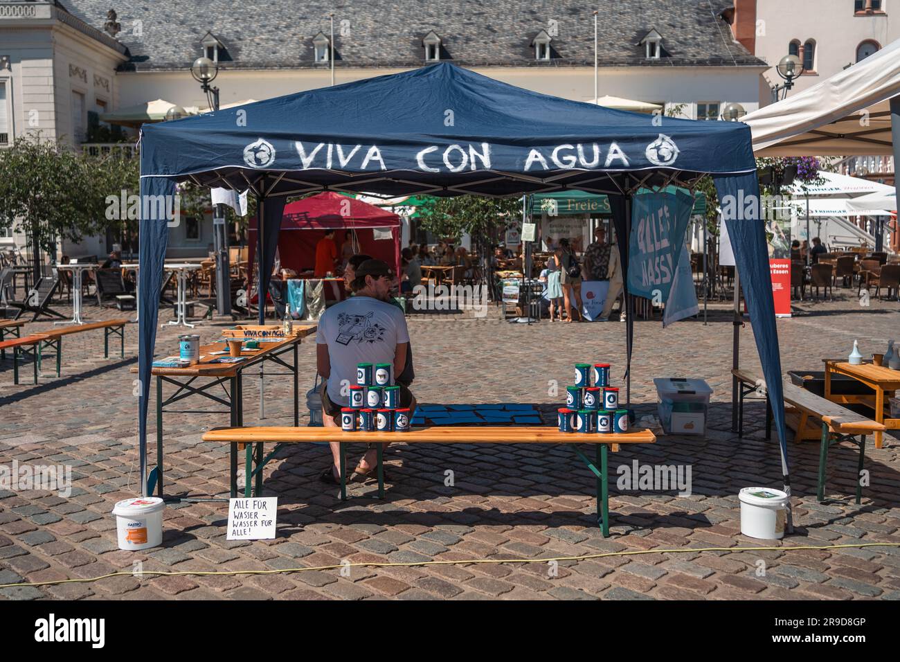 Landau, Germany. 25th June, 2023. Viva con Agua booth with the "Water ...