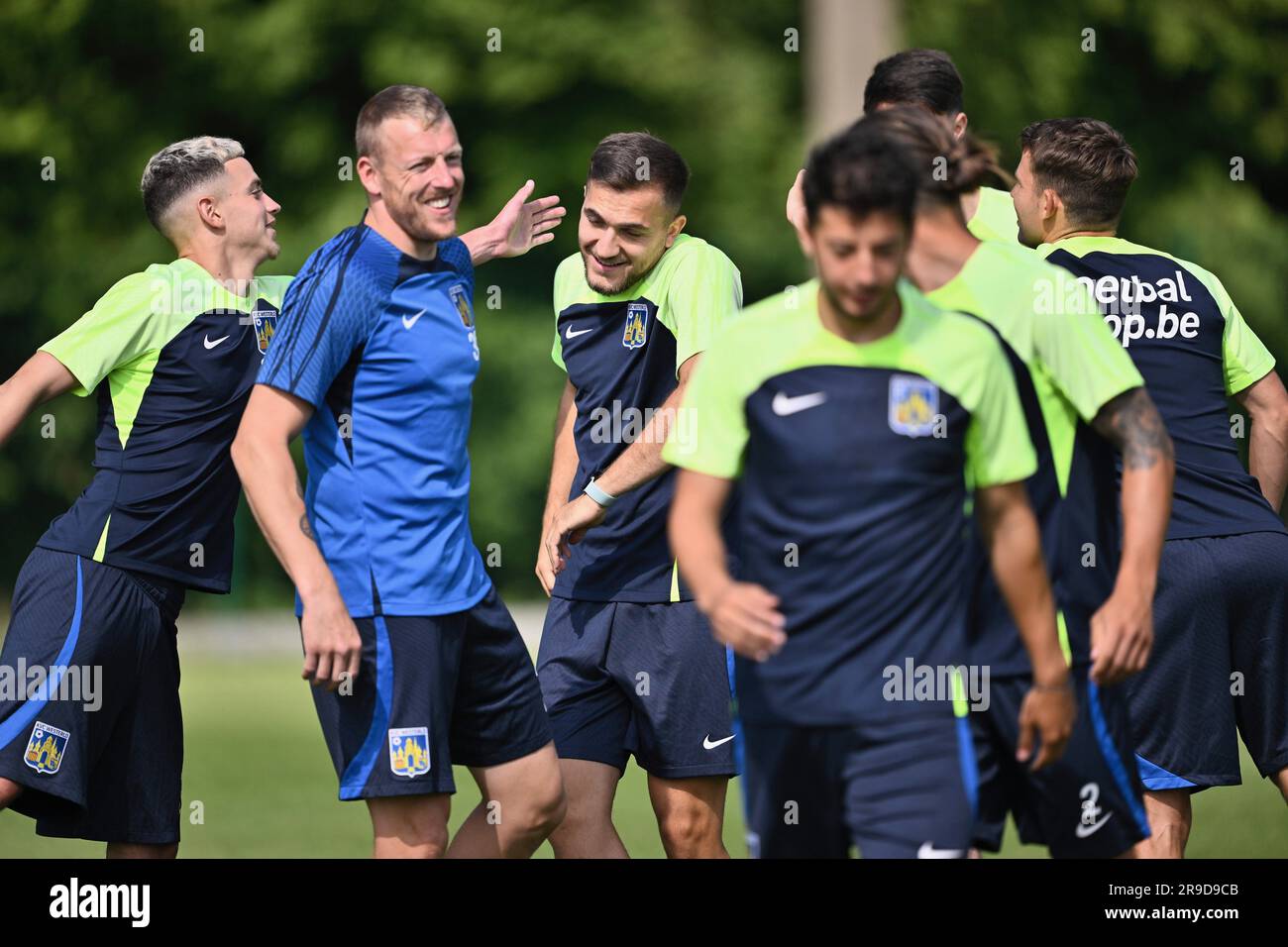 Westerlo, Belgium. 26th June, 2023. Westerlo's players pictured during a training session of ...