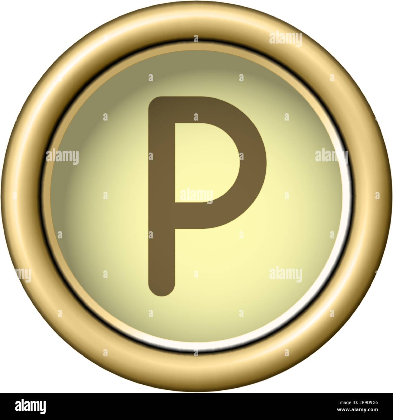 Letter P. Vintage golden typewriter button Stock Vector Image & Art - Alamy