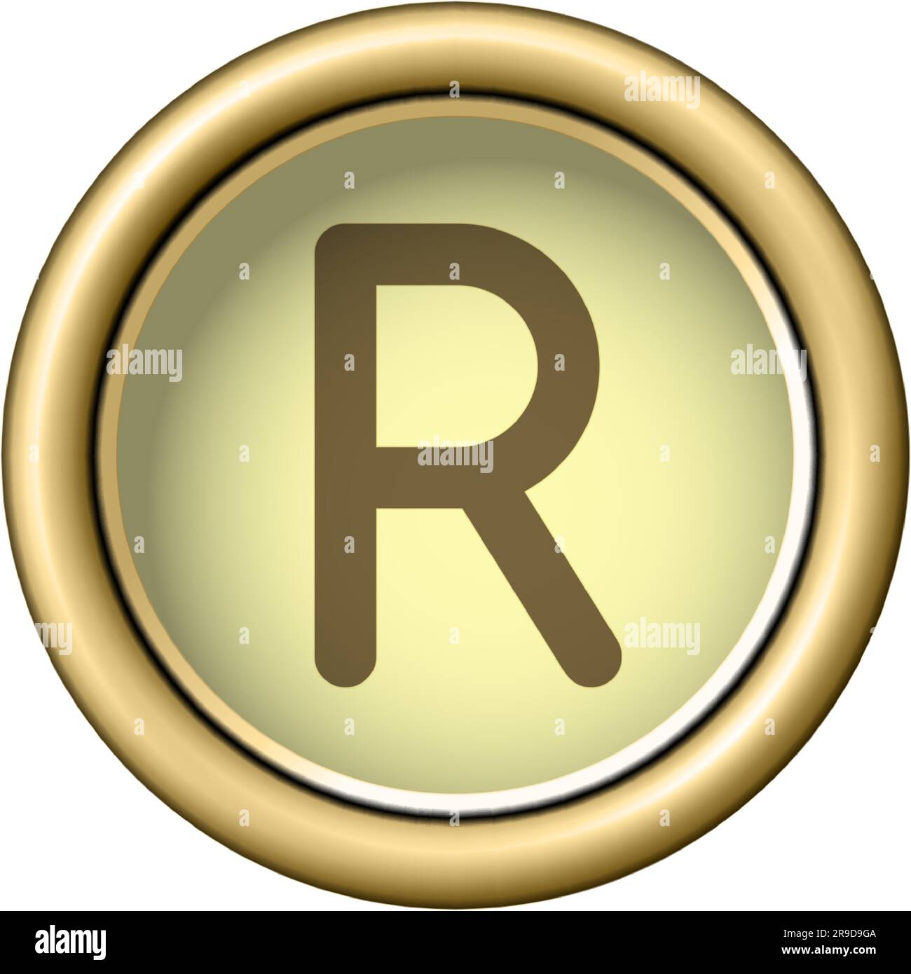 Letter R. Vintage golden typewriter button Stock Vector Image & Art - Alamy