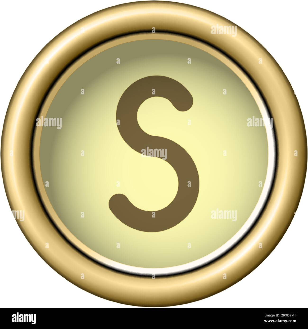 Letter S. Vintage golden typewriter button Stock Vector Image & Art - Alamy