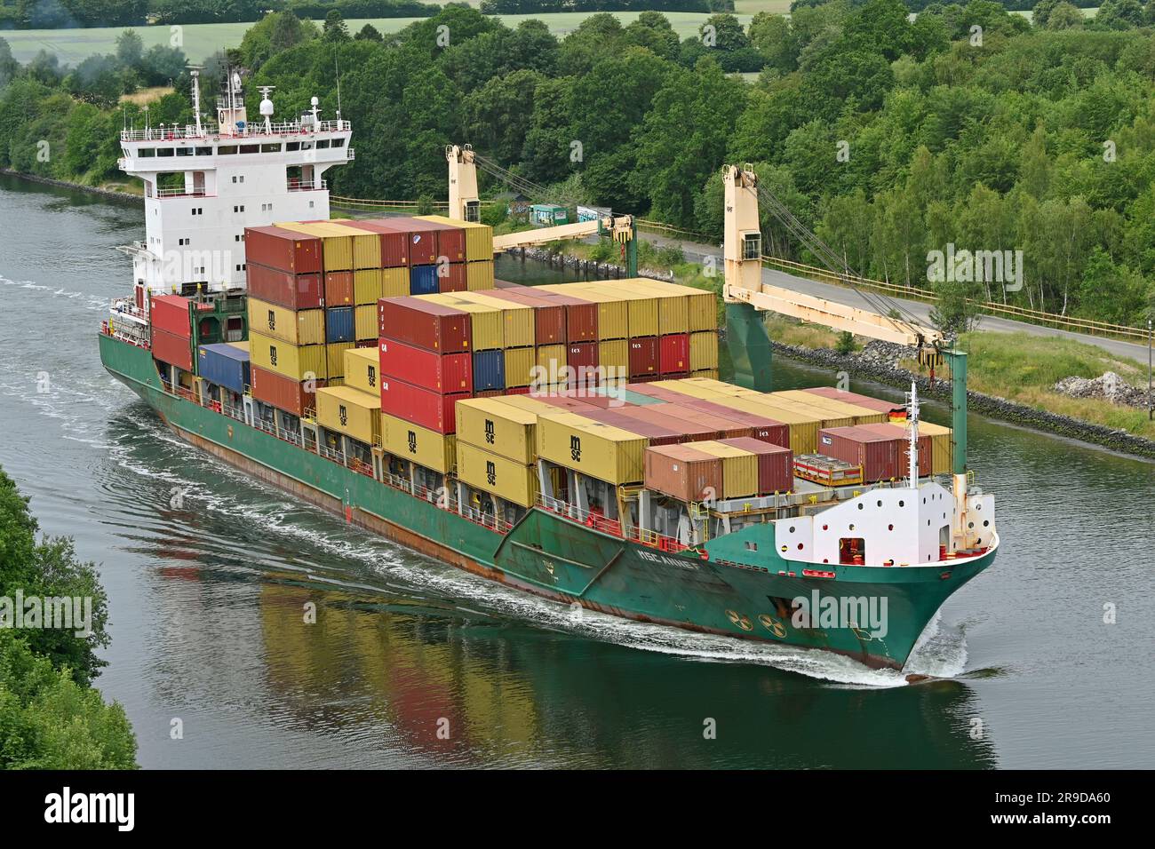 Containerfeedership MSC ANNE F passing the Kiel Canal Stock Photo - Alamy