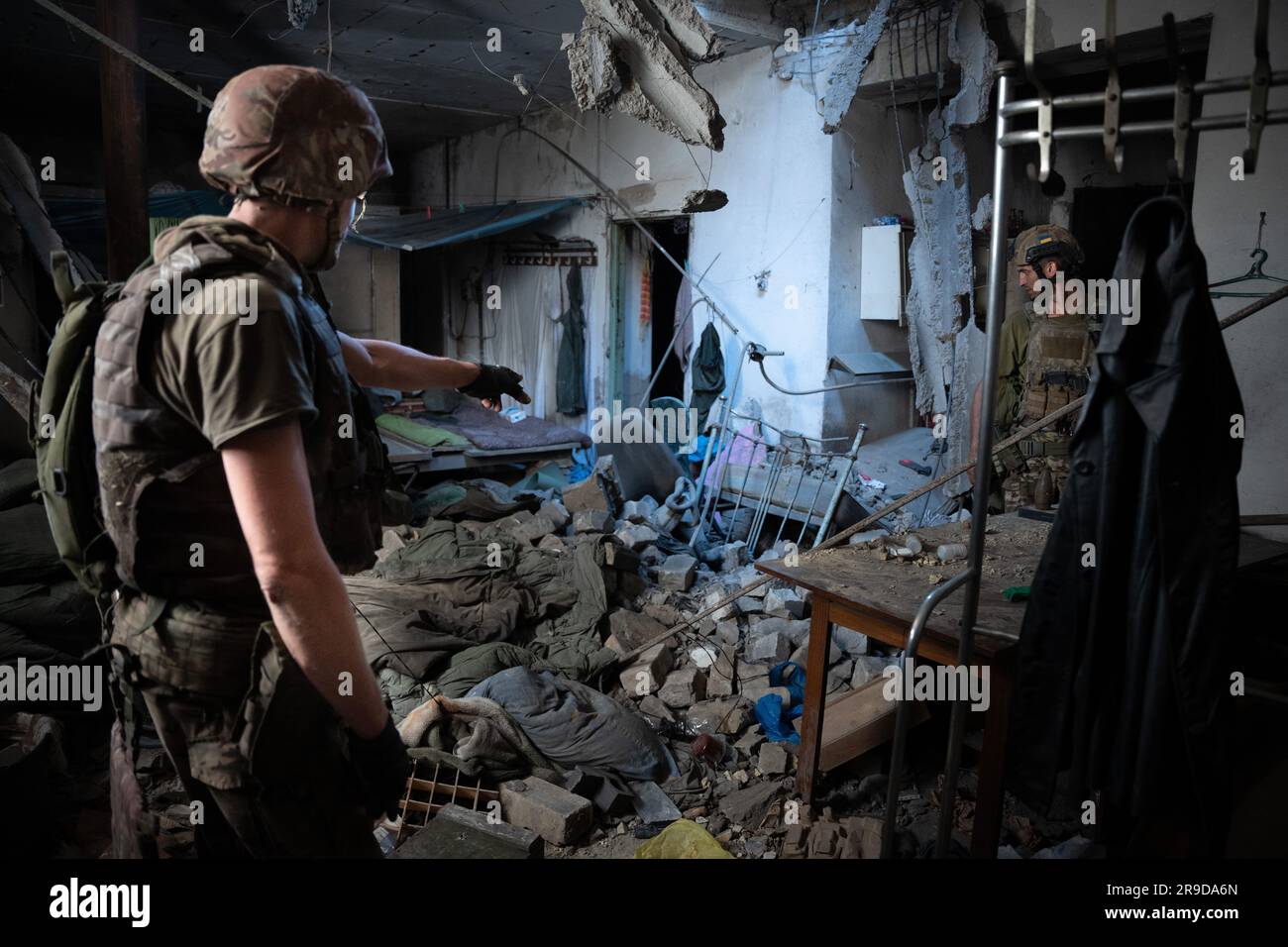 Ukraine marine from 35th brigade showing the aftermath of HIMARS attack ...