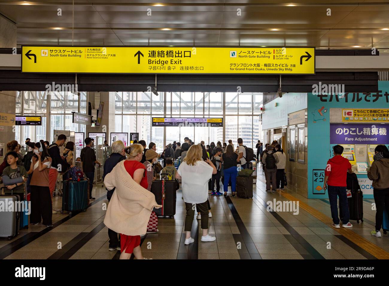 Osaka rail train station, travellers exit Osaka train station ,Japan ...