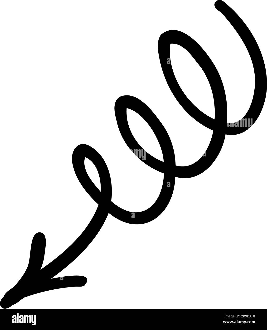 Doodle swirling arrow. Hand drawn vector illustration Stock Vector ...