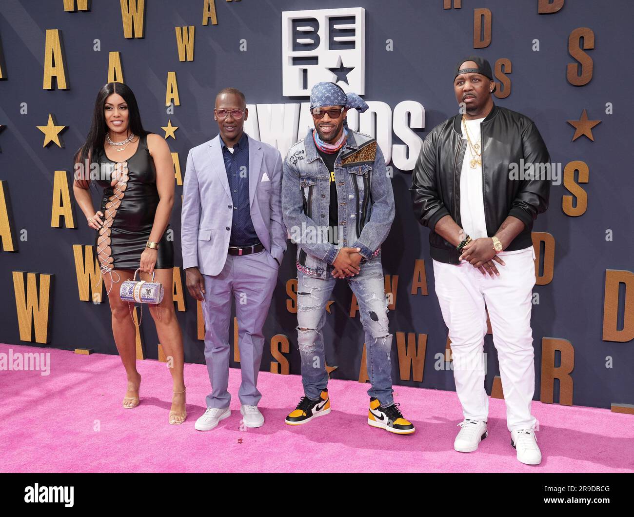Los Angeles, USA. 25th June, 2023. (L-R) Guest, Erick Sermon, Redman ...