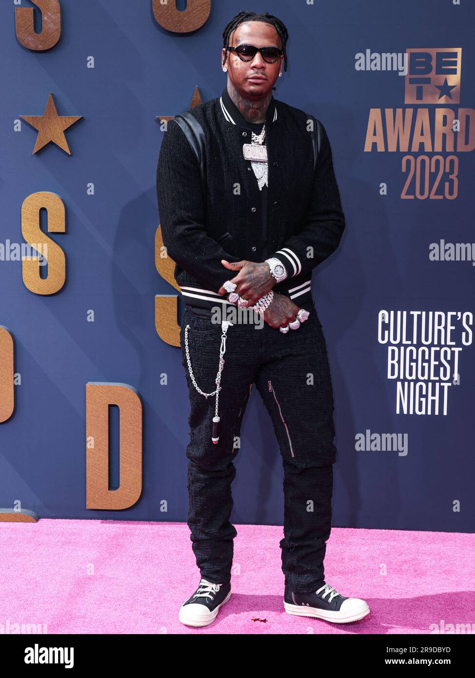 LOS ANGELES, CALIFORNIA, USA - JUNE 25: Moneybagg Yo arrives at the BET ...