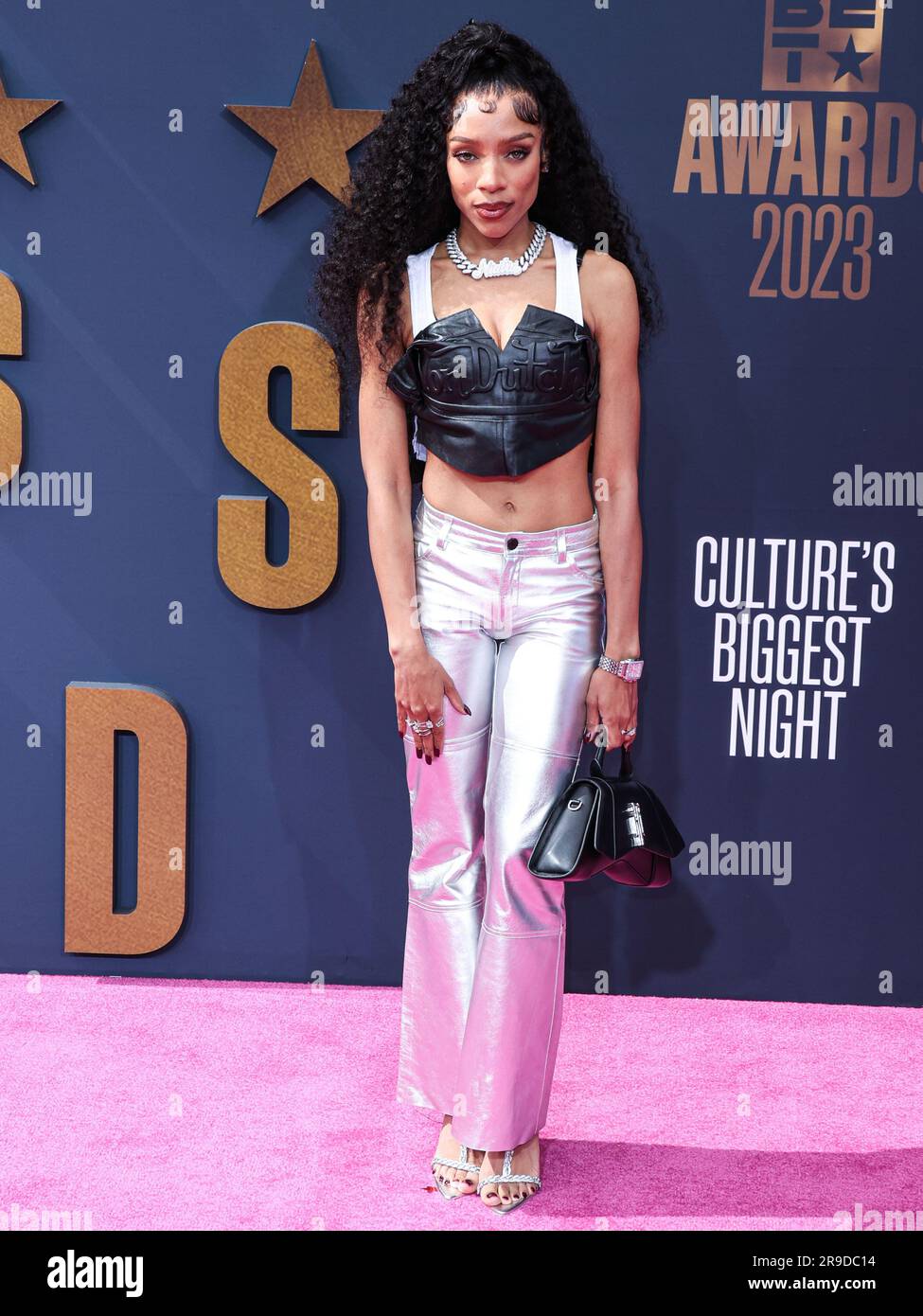 LOS ANGELES, CALIFORNIA, USA - JUNE 25: Lil Mama arrives at the BET Awards 2023 held at ...