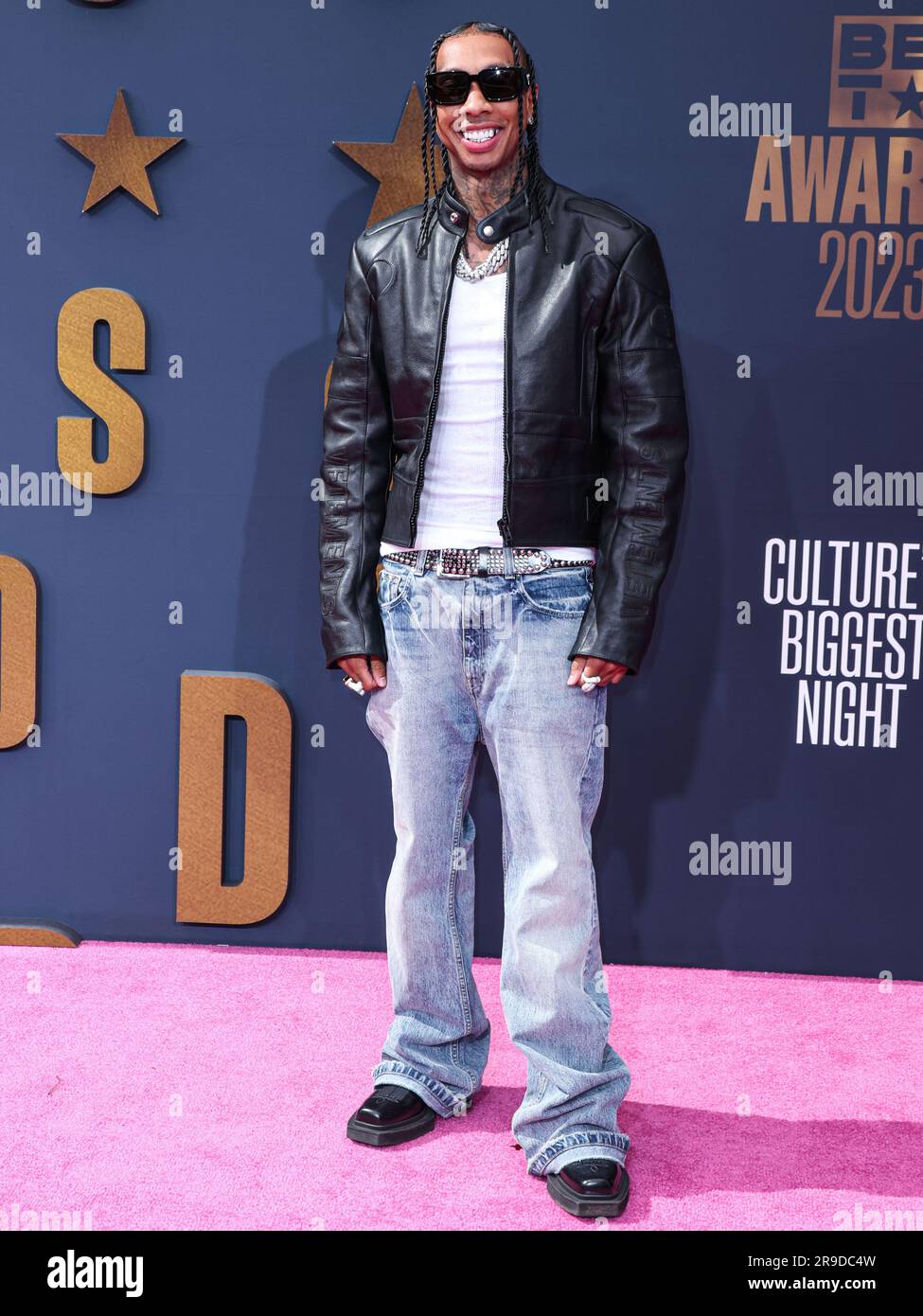 LOS ANGELES, CALIFORNIA, USA - JUNE 25: Tyga arrives at the BET Awards ...