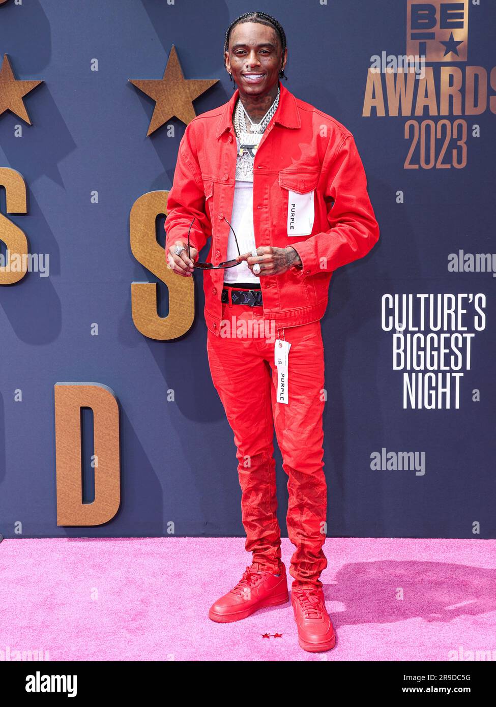 LOS ANGELES, CALIFORNIA, USA - JUNE 25: Soulja Boy arrives at the BET ...